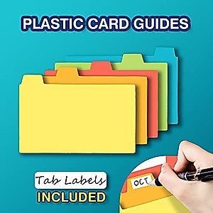 H4D 3x5 Index Card Holder with Dividers and Ruled Index Cards 100 Count, Teal