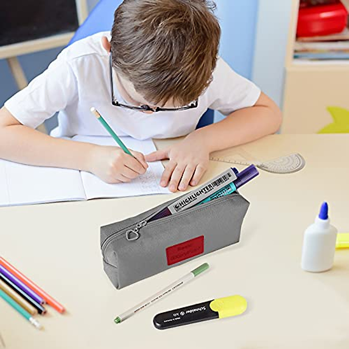 GXaryFulin Small Pencil Case for Student, Basic Pencil Pouch (Grey)