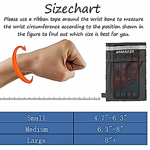 AMABAZR Premium Wrist Wallet - Cell Phone Holder with Zipper Storage Band for Travel, Outdoor Sports Running - Sweat Band Wristband, Black