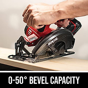 SKIL 20V 6-1/2 Inch Circular Saw, Includes 5.0Ah PWRCore 20 Lithium Battery and Charger - CR540603