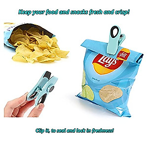 Chip Clips Heavy Duty, 12 Pack 6 Assorted Bright Colors Magnetic Clips for Refrigerator, Magnet Clips, Bag Clips for Food Packages Storage, Snack Bags and Food Bags