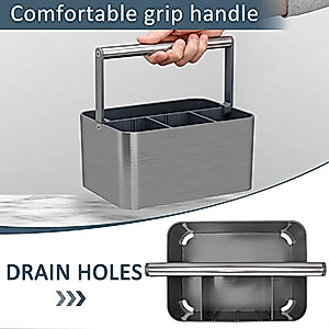 BYUNER Portable Shower Caddy Basket Bin with Handle and Adjustable dividers for College Dorm, Large Plastic Bathroom Storage Organizer Tote