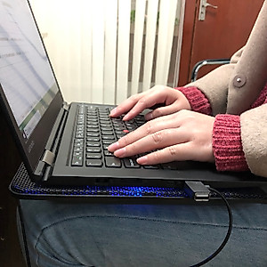 AICHESON Laptop Cooling Pad 2 1000RPM Fans Portable Computer Cooler, Blue LEDs, S007