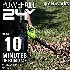 Greenworks 24V Axial Leaf Blower (100 MPH / 330 CFM), 2Ah Battery and Charger Included