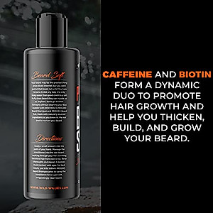 Wild Willies PROGRO Beard Growth & Revitalizing Conditioner Fortified with Biotin & Caffeine for Facial Hair Growth, Conditioner & Softener - Strengthens Follicles for Healthy Looking Beard, 4oz