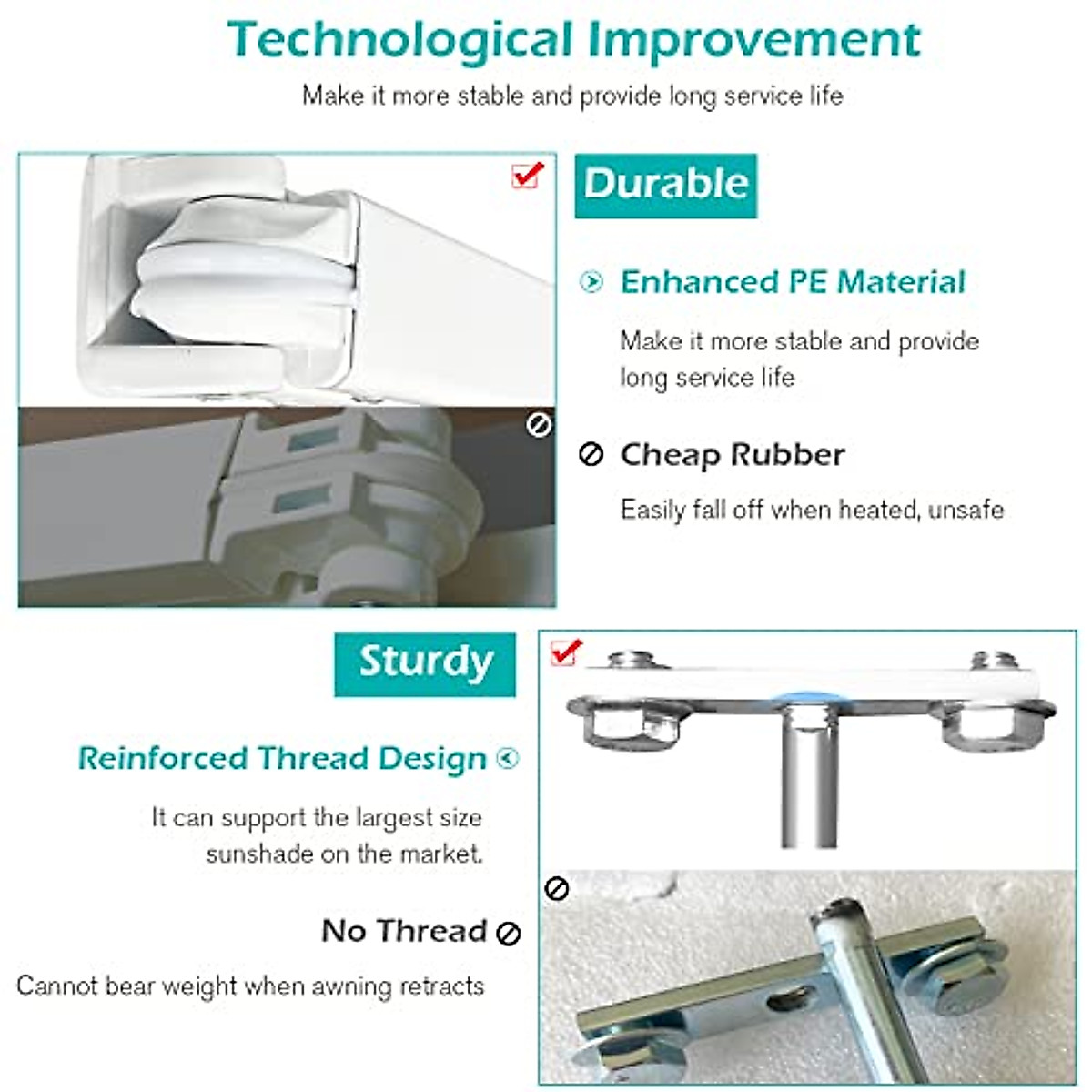 AECOJOY 10'×8' Patio Awning Retractable Sun Shade Awning Cover Outdoor Patio Canopy Sunsetter Deck Awnings with Manual Crank Handle, Beige