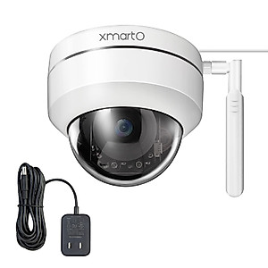 xmartO 2K HD Dome PTZ Wireless Security Camera with Auto Tracking and Audio, Indoor/Outdoor WiFi Surveillance Camera Works standalone or with NVR, Record to SD Card, NVR or Cloud Storage
