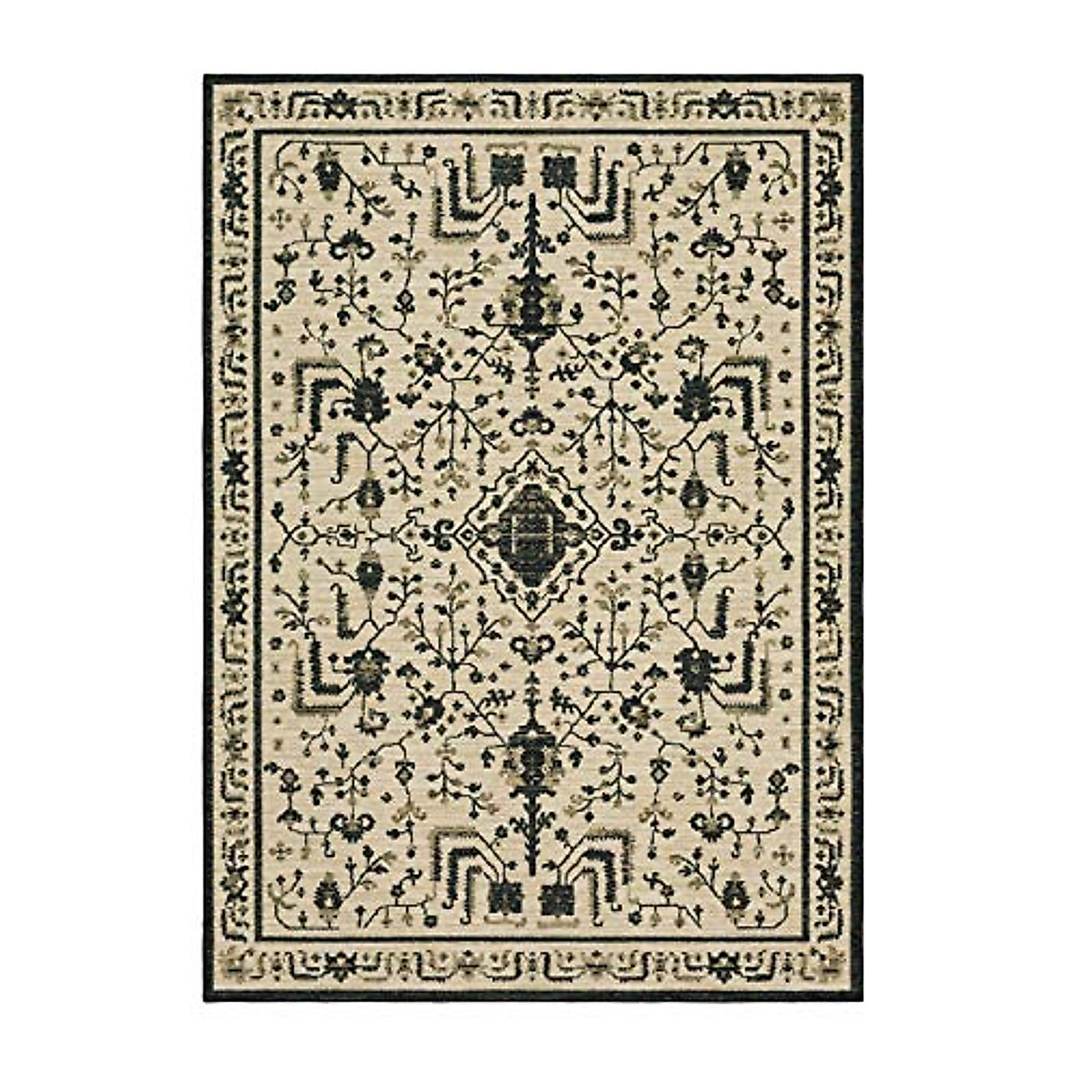 Mohawk Home Modern Farmhouse Daran Black Border Traditional (5' X 7') Area Rug