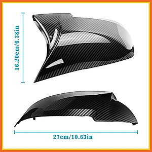 Door Mirror Covers Compatibility With F20 F22 F23 F30 F31 F32 F33 F36 F87 M2 X1 E84 Rearview Side Mirror Cover Caps Trim Replacement 2PCS (Carbon Fiber)