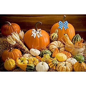 Estivaux 2 Rolls Alpine Cattle Ribbons for Crafting, Baby Shower Wired Edge Ribbon Blue Buffalo Plaid Ribbon Bow Country Rustic Calf Burlap Ribbon for Gift Wrapping Decorations