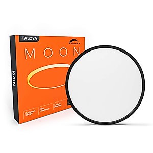 TALOYA Upgraded Flush Mount LED Ceiling Light Fixture Dimmable 3 Color in One(3000K/4000K/6500K) Black 12inch 20W=200W for Laundry Room Balcony