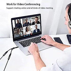 HLDInie USB Type C to Dual USB Type C Audio C-Type Headphone Connector and C-Type Charging Adapter, Charging and Music 2 in 1 Aux Cable (Black)