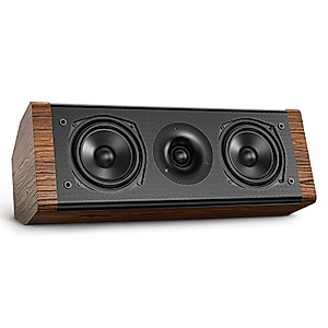 Moukey Center Channel Speaker, 100 Watt Peak Compact Center Speaker Hi-Res Audio with Deep Bass Response, for TV, Home Theater, Dolby and DTS Surround - Mcs1
