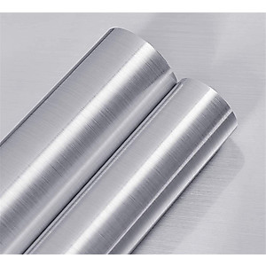 Yancorp 16" X 120" Silver Contact Paper Stainless Steel Contact Paper Peel and Stick on Removable Countertop Self-Adhesive Kitchen Fridge Liner Covers (15.7"x120")