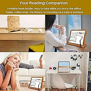 SUNFCON Cutting Board Rack Organizer Stand Holder Pots Pan Lids Rack Large Book Holder Bamboo Cookbook Stand Gift Idea Family Friends Students Home,Office,School