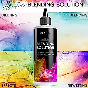 Alcohol Blending Solution for Ink - Large 4oz Ink Blending Solution - Works with All Alcohol Inks - with Applicator Tip, Applicator Bottle and Funnel