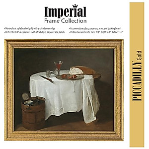 Museum Collection Piccadilly Artist Vintage Picture Frames - 9x12 Gold - Single Frame for 1/2" Canvas, Paper and Panels, Museum Quality Wooden Antique Frame, Does not Include Glass or Backing