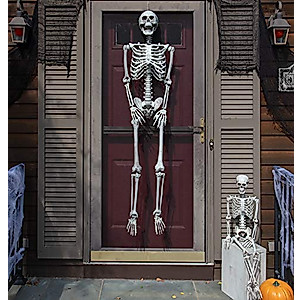 Life Size Skeleton Halloween Decoration Value 2 Pack -Adult (5' 2") & Child (2') Weather Resistant for Indoor/Outdoor - Upgrade Your Fall Graveyard Haunted House Party Props, School Classroom Decor