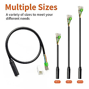 Hub Motor Convert Extension Cable 9 Pin Waterproof Connector 36V 48V 52V 250W-1200W Ebike Motor Conversion Line 60cm 130cm 160cm Electric Bike Accessories (130cm Female)