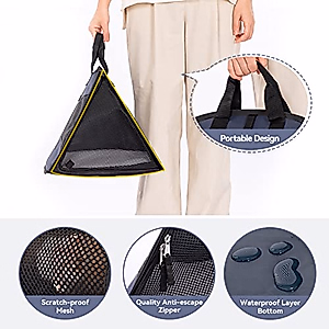 A4Pet Cat Travel Carrier, Collapsible Cat Carrier Bag Airline Approved with Zipper Lock and Removable Washable Mat for Car, Indoor & Outdoor Use