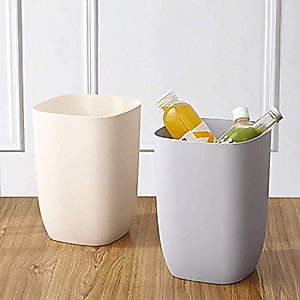 mingol Bathroom Trash Can, Small Garbage Can for Bedroom, Living Room, Kitchen, Slim Cute Plastic Waste Basket for Office, 7L, Grey