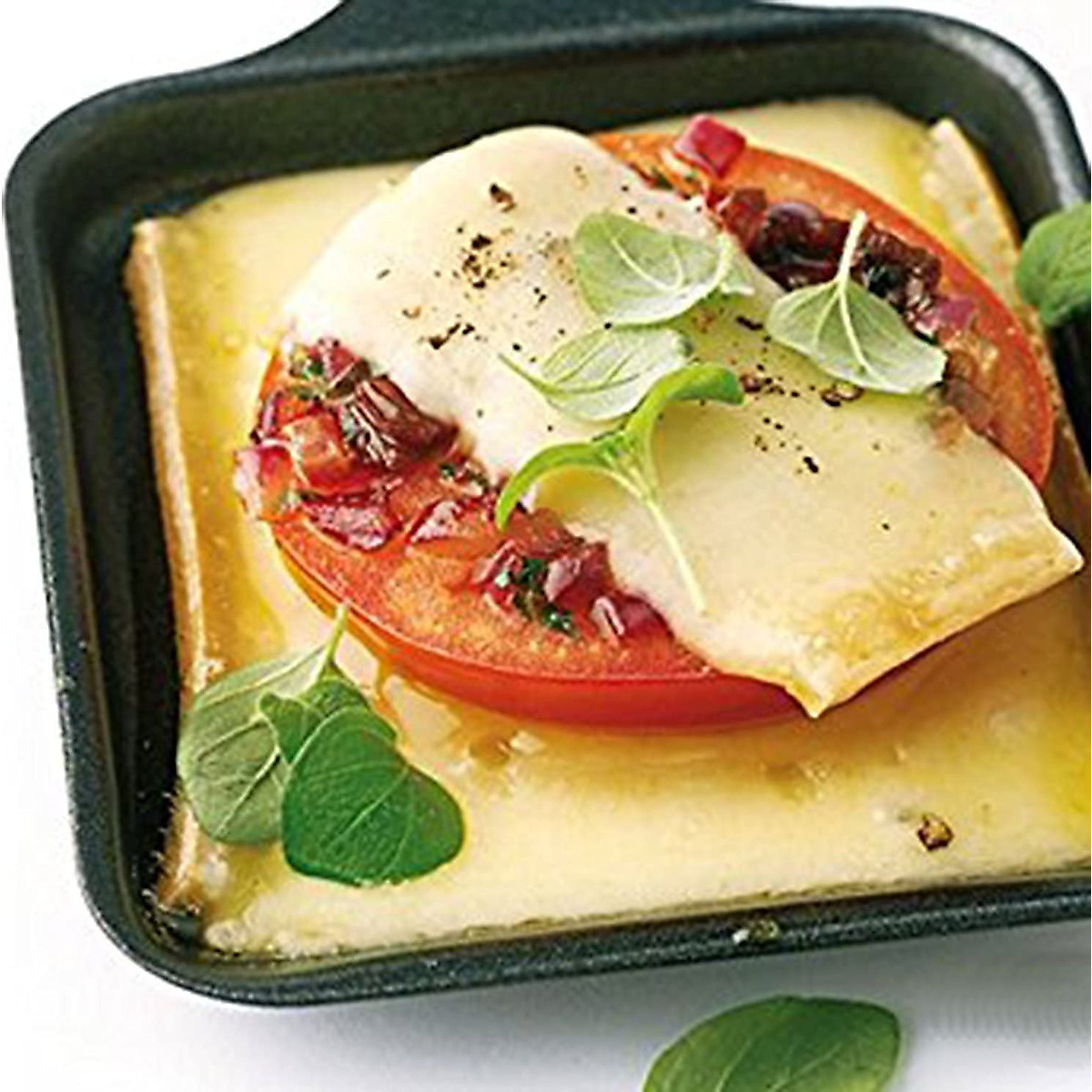 Non-Stick Coated Mini Grill Pan Cheese Melting Accessories for Raclettes Replacement/Additional Raclette Dishes Mini Grill Pan, Square Shape(4PCs)