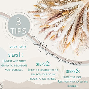 93PCS Natural Pampas Grass Mix Bouquet | Dried Pampas Bouquet for Wedding Boho Flowers Home Table Decor Desk Decor, Rustic Farmhouse