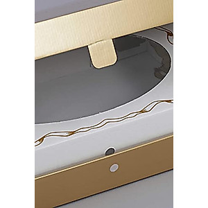 Foster-Stephens Large Gold Wedding Dress Preservation Kit | Stylish Wedding Gown Garment Storage Box | Closet Storage Organizer for Quilts, Gowns, Dresses, Family Heirlooms (Gold, Large)