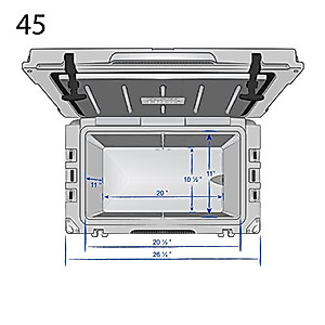 Frosted Frog Light Blue 45 Quart Ice Chest Heavy Duty High Performance Roto-Molded Commercial Grade Insulated Cooler