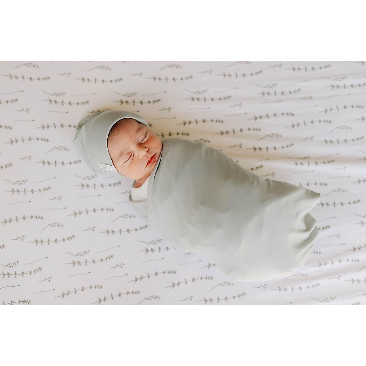 Pack and Play Sheets - 2 Pack Fitted with 100% Jersey Cotton - Pack N Play Mattress Sheets for Boys and Girls, Newborn Essentials (Neutral Forest Grey Floral and Leaves)