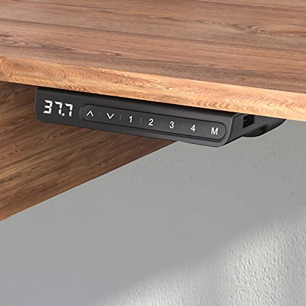 ExaDesk Electric Standing Desk with 4 Drawers, 55 x 30 Inches Adjustable Desk with Storage Shelf, Stand Up Desk for Home and Office, Rustic Brown Top/Black Frame