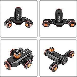 Neewer 3-Wheels Wireless Video Camera Dolly, 3-Speed Motorized Electric Track Rail Slider Dolly Car with Remote Control, Compatible with DSLR Camera, Camcorder, Gopro, iPhone, and Android Smartphone