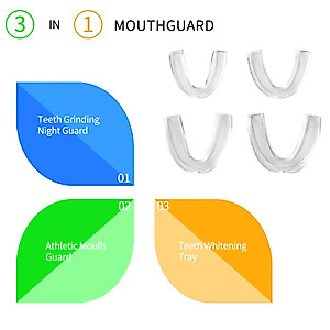 Health Professional Dental Guards – Set of 4，2 Sizes（Adults&Kids） - New Upgraded Anti Grinding Dental Night Guard for Grinding Teeth Clenching Bruxism, Sport Athletic, Whitening Tray