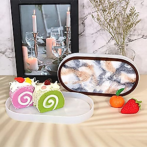 3 Pack Oval Coaster Mold Silicone Epoxy Resin Tray Mold Large DIY Casting Craft Decorating for Craft Jewelry Storage Home Decoration (Transparent White)