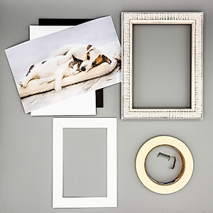 11x17 Mat Bevel Cut for 9x14 Photos - Acid Free Oyster Shell White Precut Matboard With Backing Board and Crystal Clear, Self Seal Photo Mat Bag - For Pictures, Photos, Framing - 4-ply Thickness