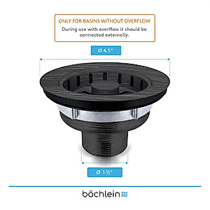 Bächlein Kitchen Pop Up Sink Basket Strainer with Drain Assembly - 3 1/2 Inch - Oil Rubbed Bronze