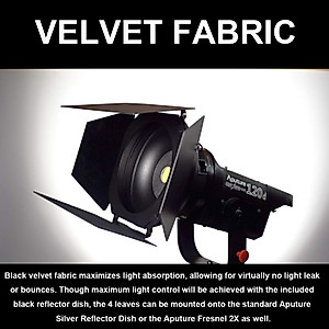 Aputure Barndoors with Bowens Mount, Durable Metal Build, 4-Leaf Velvet Fabric, Honeycomb & Magnetic Gel Holder for Aputure 120D Mark 2, Aputure 120D, Aputure 300D