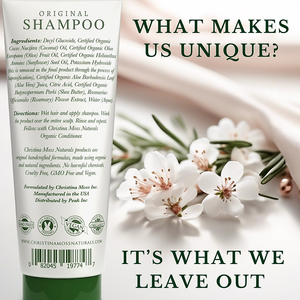 Clarifying Shampoo with Rosemary, Coconut Oil and Aloe Vera for A True Clean, Sulfate Free, Shampoo for Oily, Dry or Curly Hair, for Women and Men
