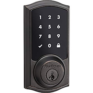 Kwikset 916 Traditional Touchscreen SmartCode Electronic Deadbolt Smart Lock featuring SmartKey Security and ZigBee 3.0 Technology in Venetian Bronze