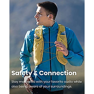 SHOKZ OpenRun Pro - Open-Ear Bluetooth Bone Conduction Sport Headphones - Sweat Resistant Wireless Earphones for Workouts and Running with Premium Deep Base - Built-in Mic, with Hair Band