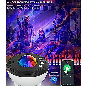 Star Projector,Galaxy Night Light Projector for Bedroom,Aurora Projector Compatible with Alexa & Smart APP,White Noise & Music Speaker,Night Light Projector for Kids Adults Home Party Ceiling Decor