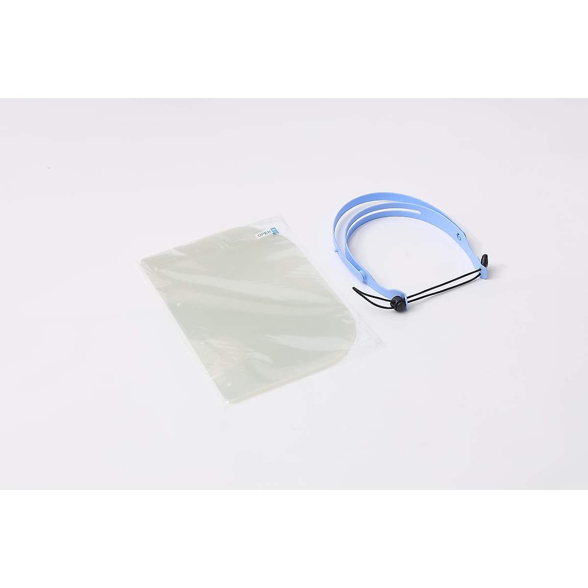 Optiazure Safety Face Shield, 1 Frame with 10 Removable Transparent Shield, Anti-fog, Splash and Dust Resistant