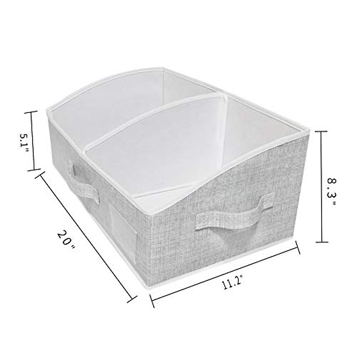 UNAMAX 3 Packs Closet Storage Bins - Trapezoid Large Storage Box - Foldable Fabric Baskets for Organizing Clothes - Baby Toiletry, Toys, Towel, DVD, Book (Grey, 20 x 11.2 x 8.3 inches)