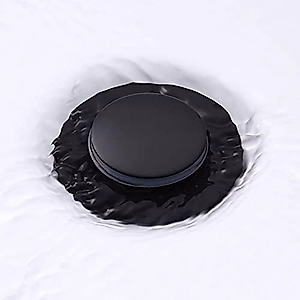 KES Bathroom Sink Drain without Overflow Pop Up Drain Assembly Vessel Sink Stopper Matt Black, S2007D-BK