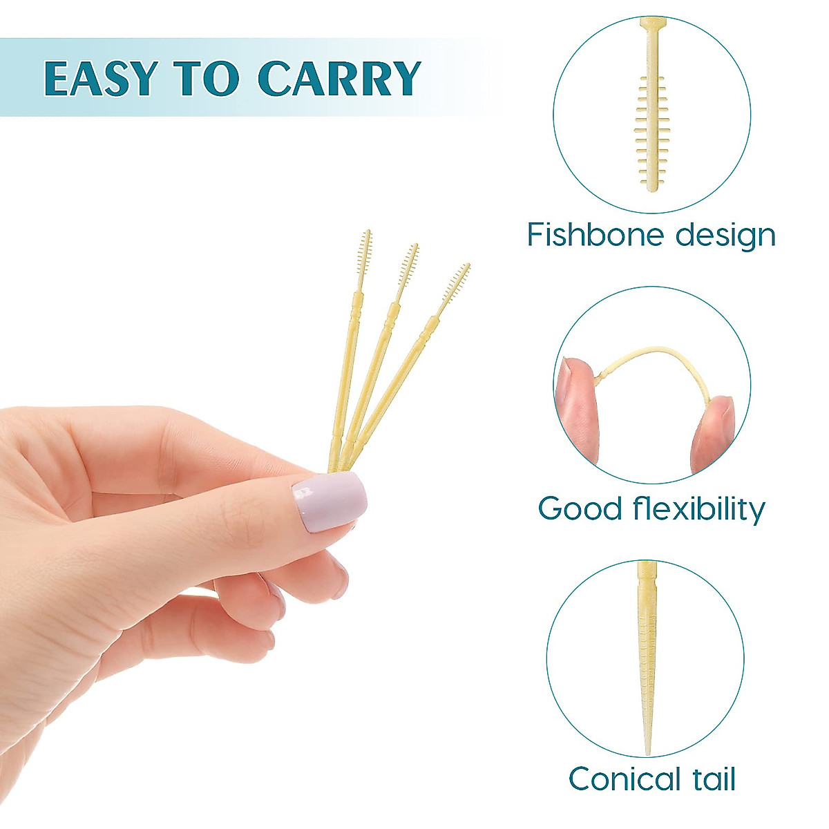 1000pcs Disposable Interdental Portable Plastic Toothpicks Oral Cleaner Stick Oral Gingival Dental Toothpicks Dental Flosser Pick (Random Color)