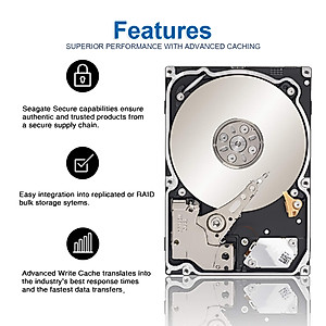 Seagate Enterprise Capacity 6TB | SAS Interface for Servers | ST6000NM0285 | 7.2K 12Gb/s 256MB Cache 3.5" 512e | Secure SED-FIPS Model | Enterprise Internal Hard Drive HDD w/ 3 Year Warranty