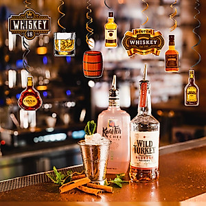 20PCS Whiskey Party Decorations for Men, Whiskey Hanging Swirls for Whiskey Themed Party Decorations (Not Pre-Assembled)