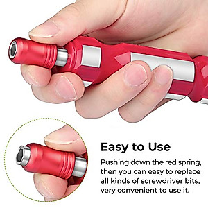 Tonsiki 1/4'' Quick Change Bit Driver, Magnetic Tip Screwdriver Handle for Holding Bits, Quick Release Bit Holder for Hex, Torx, Phillips, Slotted, Robertson Square Bits, 138mm Long