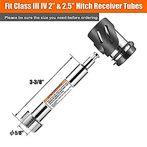 CZC AUTO Hitch Receiver Pin Lock Hitch Lock 5/8 Inch Trailer Receiver Lock for Class III IV 2 2-1/2 Inch Receiver, Fits Hitch Bike Rack Tray Ball Tow Rope for Trailer Truck Car Boat