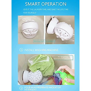 Ultrasonic Washing Machine, Double Power Version, 2023 Upgraded Portable Twin Turbo Washer, Portable Washing Machine with USB and Speed Control for Travel Business Trip or College, White - AB